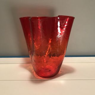 Blenko Red Vase - Sold Auction Prices & Past Sales | Avaluer Price Guide
